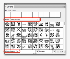 Ornamental Fonts In The Glyphs Panel - Wingdings Indesign - Free ...