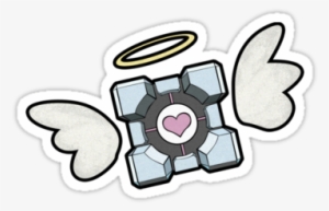 Angel Companion Cube Sticker By Merrypranxter Companion - Portal ...