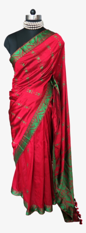 Assam Pat Silk Saree In Candy Red Adorned With Ornamental - Silk - Free ...