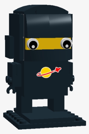 Classic Spaceman Brickhead Black - Cartoon - Free Transparent PNG ...