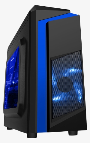 F3 Black Micro-atx Case With 12cm Blue Led Fan & Blue - Blue Led Pc ...