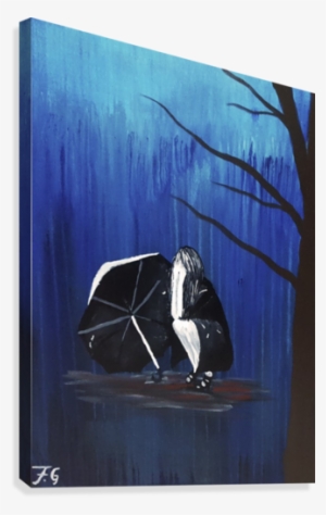 Girl With Umbrella, Crying In The Rain Canvas Print - Modern Art - Free ...
