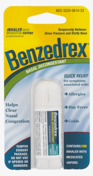 Nasal Inhaler Benzedrex - Free Transparent PNG Download - PNGkey