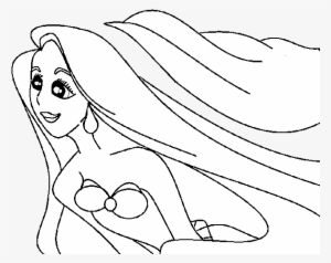 Ariel The Little Mermaid Coloring Page - Drawing - Free Transparent PNG ...