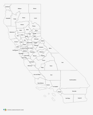California Counties Outline Map - Sketch - Free Transparent PNG ...