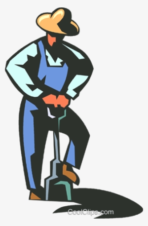 Farmer Digging With A Shovel Royalty Free Vector Clip - Копать Пнг ...