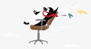 Percy Penguin Flying Through The Sky On A Swivel Chair - Percy The ...