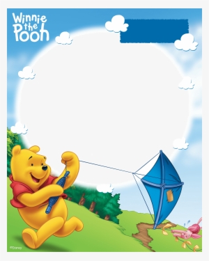 Pooh Cheering Floating From A Green Balloon - Winnie The Pooh Holding ...