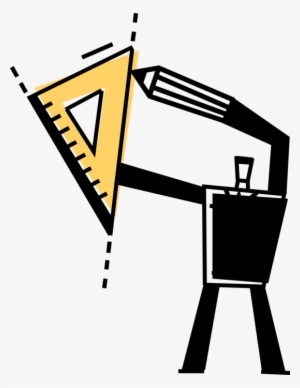 Vector Illustration Of Draftsman Or Draughtsman Prepares - Illustration ...