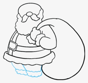 How To Draw Santa Claus - Line Art - Free Transparent PNG Download - PNGkey