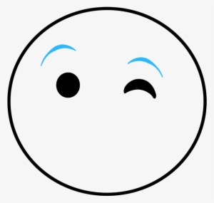 How To Draw Wink Emoji - Circle - Free Transparent PNG Download - PNGkey