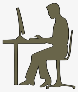 Person Sitting Clipart - Man On Computer Png - Free Transparent PNG ...
