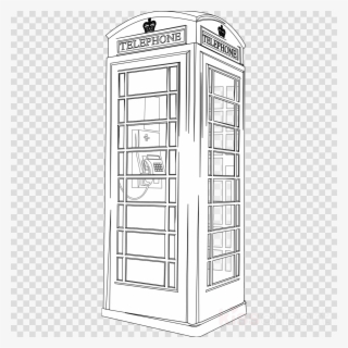 Phone Booth Clipart Black And White - Telephone Box Coloring Page ...