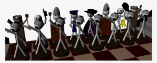 A Stickman-themed Chessboard Model With Colour And - Illustration ...
