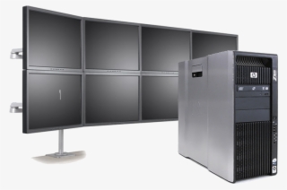 8 Display Trading Workstation - Multi Monitor Hp Z800 Computer X2 X5570 ...