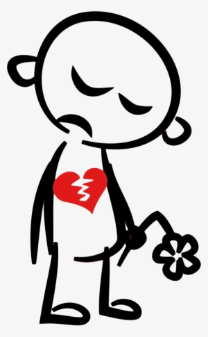 Broken Heart Clipart Stickman - Stick Figure With Broken Heart - Free ...