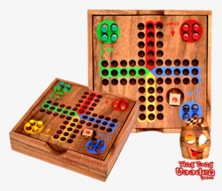 Ludo Dice Game In Small Wooden Box For Traveling Monkey - Educational ...