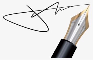 Red Signature Clip Art At Clker - Cartoon Pen And Paper - Free ...