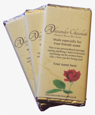 Personalised Chocolate Bar - Alexander Chocolate - Free Transparent PNG ...