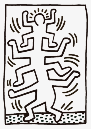 Vector Illustration Of Keith Haring Influence Pop Art - Illustration ...