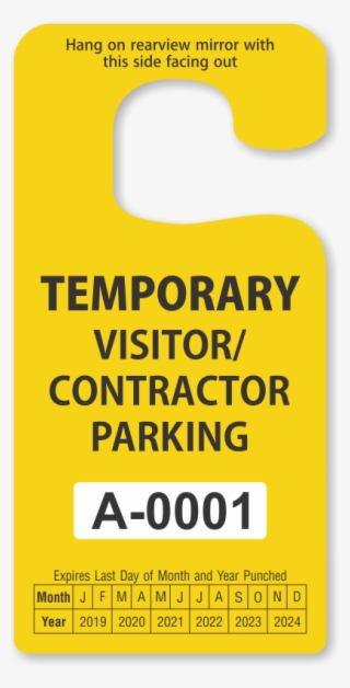 Visitor/contractor Parking Permit Rearview Mirror Jumbo - Parking ...