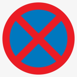 Uk Traffic Sign - Blue Round Sign With Red Cross - Free Transparent PNG ...