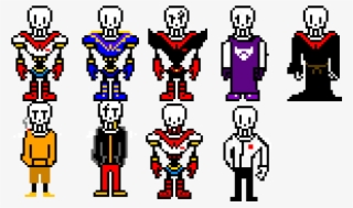 Papyrus Battle Sprites - Error Papyrus Pixel Art - Free Transparent PNG ...
