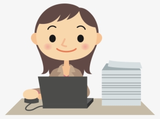 Big Image - Girls Typing On Computer Cartoon - Free Transparent PNG ...