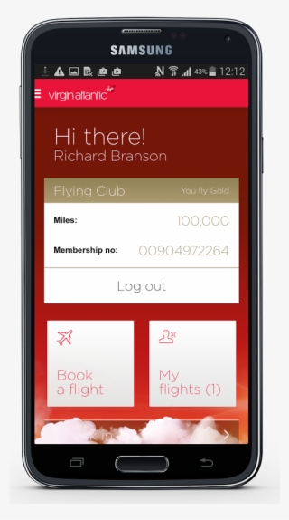 Image05 - Virgin Atlantic Flying Club App - Free Transparent PNG ...
