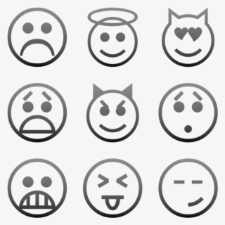 Classic Emoticons Icon In Style Simple Black Gradient - Free ...