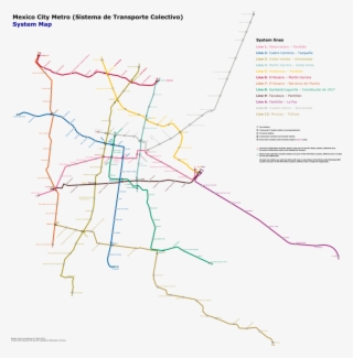 Mexico City's Metro Map - Red Metro Ciudad De México - Free Transparent ...