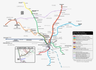 Dallas Metro Area Rail Transit Services Map - Free Transparent PNG ...