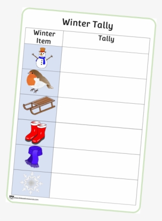 Winter Tally Chart/check List Activity/prompt - Free Transparent PNG ...