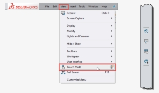 Solidworks 2018 Touch Mode View Menu - Free Transparent PNG Download ...