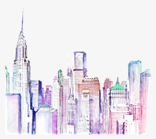 City Sticker - Artsy Watercolor Background Hd - Free Transparent PNG ...