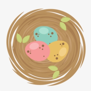Spring Birds Nest Svg Cutting File For Scrapbooking - Bird Nest Clipart ...