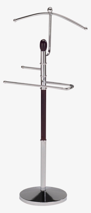 Franky Chrome Metal & Walnut Wood Transitional Cloth, - Clothes Valet ...