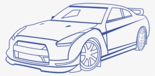 Drawn Race Car Outline - Sports Car Drawing Outline - Free Transparent ...