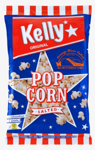 Verpackung Von Kelly Popcorn Salted - Kelly's - Free Transparent PNG ...