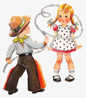 Boy & Girl With Lasso 800×912 Pixels - Cartoon - Free Transparent PNG ...