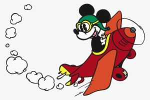 Pilot Clipart Mickey - Mickey Mouse Flying A Plane - Free Transparent ...