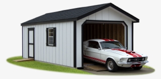 Peak Style Single Car Garage With Lp Board 'n' Batten - White Garage ...