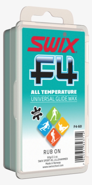 F4-60 Glide Wax Rub On, 60g - Swix F4 Universal Easy Glide Wax - Free Transparent PNG Download ...