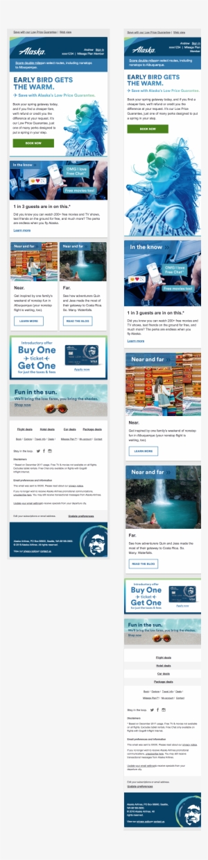 Beautiful Responsive Email From Alaska Airlines - Email - Free ...