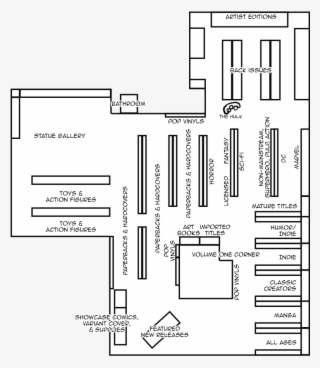 Austin Books & Comics - Floor Plan - Free Transparent PNG Download - PNGkey