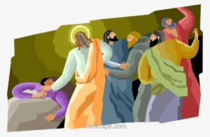 Jesus Healing The Sick Royalty Free Vector Clip Art - Jesus Healing The ...