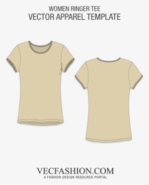 Short Sleeved Ringer Tee Template - Pattern - Free Transparent PNG ...