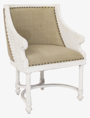 Pegaus Burlap Wing Chair - Free Transparent PNG Download - PNGkey