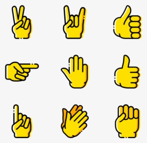 Hand & Gestures 220 Icons - Yellow Icons - Free Transparent PNG ...