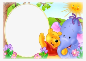 Pooh Cheering Floating From A Green Balloon - Winnie The Pooh Holding ...